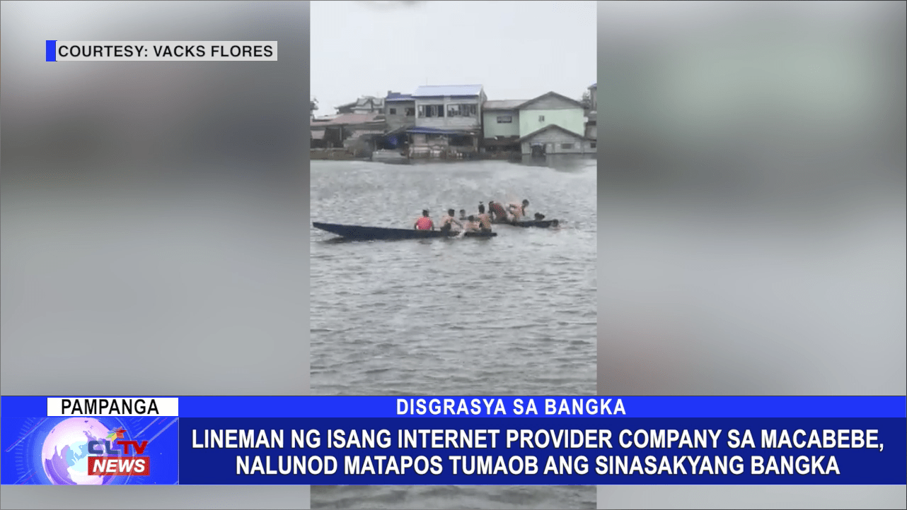 Lineman ng isang internet provider company sa Macabebe, nalunod matapos tumaob ang isang ...
