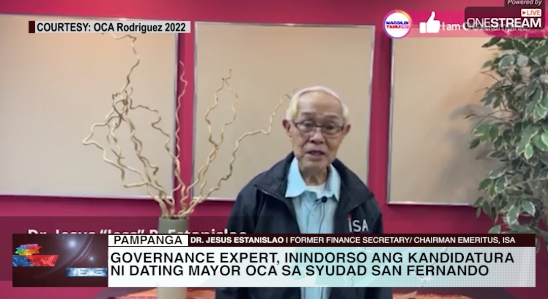 Governance expert, inindorso ang kandidatura ni dating Mayor Oca sa ...