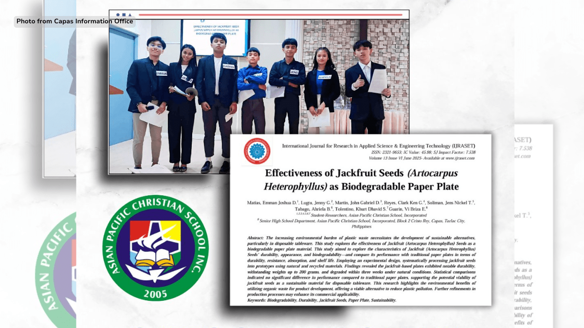 Capas students create biodegradable plates from langka seeds